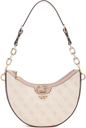 Guess Orlina Logo Top Zip Shoulder Bag Sand Logo