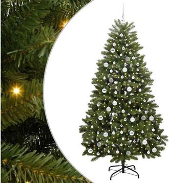 vidaXL K&uuml;nstlicher Weihnachtsbaum Gr&uuml;n 210 cm PVC und Metall vidaXL