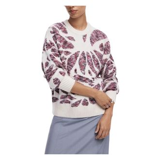 Desigual Print Strick Rundhals Pullover - - Knitwear - Damen - Mehrfarbig - XL