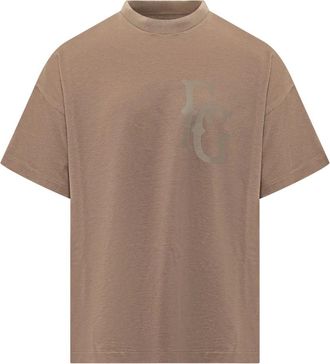Fear of God Homme, Tops, Brun, Taille: M T-shirt &agrave; Manches Courtes et Col Rond