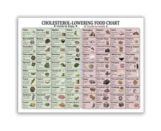 Generic poster Understanding Your Diet Poster - Visual Chart of Saturated Fat and Cholesterol in Foods, Educational Wall Art for Kitchen, Office, or Healthy L