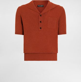 Dolce & Gabbana Smooth Knit Polo Shirt - Mann Strickwaren Red 44