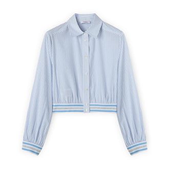 Motivi Gestreiftes Cropped Shirt - - Blouses & Shirts - Damen - Blau - XL