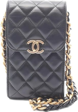 Chanel pochette pour smartphone matelassée (années 2010) - Noir