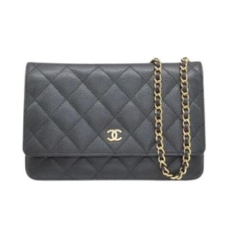 Chanel Portefeuille bandouli&egrave;re en cuir Pre-owned - Femme - Pre-owned - Noir - Taille: ONE Size