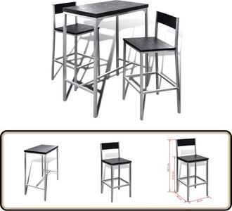 vidaXL Ensemble de bar à petit-déjeuner - Ensemble De Bar - Set De Bar - Table Haute - Tabouret Haut - Mobilier De Salle à Manger