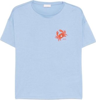 Liu Jo Femme, Tops, Bleu, Taille: 40 FR T-shirt avec Patch