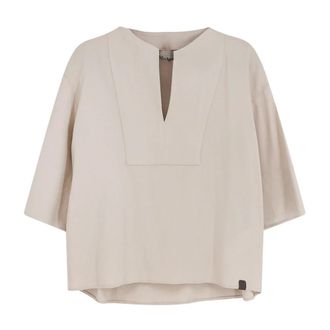 Max Mara Femme, Blouses et Chemises, Beige, Taille: 36 FR No Closure Crewneck