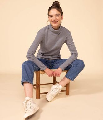 Petit Bateau Damen Sspull_ICO Unterw&auml;sche Tag, Smoking/Marshmallow, Large