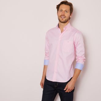 Eden Park Chemise Rose Unie En Coton Old Ref Pp