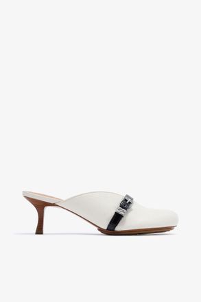 Ganni Mules Sue &agrave; talon blanches Blanc - Pour Femme