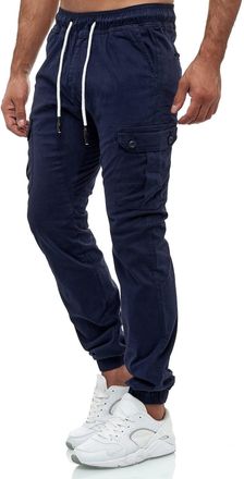 Tazzio Herren Cargohose 16610 - Cargo Jogger Chino Hose Regular Fit mit Stretch Baumwollmischung - Freizeit Jeanshose Navy, XS