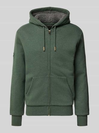 Superdry Regular Fit Sweatjacke mit geteilter K&auml;nguru-Tasche Modell Borg