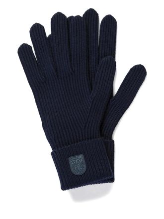 Parajumpers gants nervurés à patch logo - Bleu