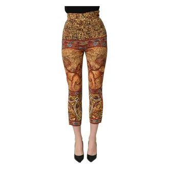 Dolce & Gabbana High Waist Cropped Trouser Pants - - Trousers - Damen - Mehrfarbig - S