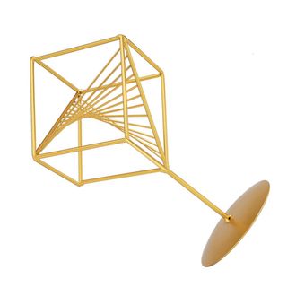 Artibetter Moderne Geometrische Metallskulptur Goldfarbene Dekoration f&uuml;r B&uuml;ro Wohnzimmer Vielseitige Wohnaccessoires Robustes Eisen f&uuml;r Regal und Schreibtisch