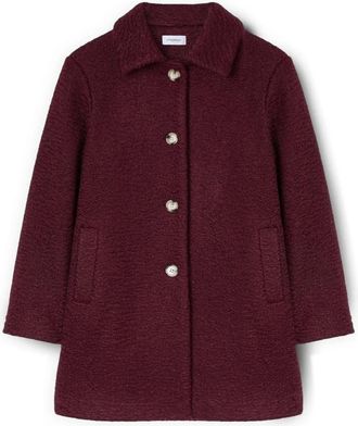 Motivi Femme, Manteaux, Rouge, Taille: 38 FR Manteau oversize en laine boucl&eacute;e
