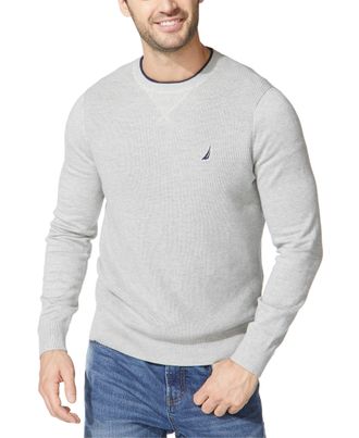 Nautica Herren Gerippter Pullover, Grey Heather, XXX-Large