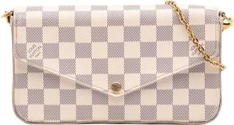 Louis Vuitton Hobo Bags - Damier Azur Pochette Felicie - Gr. unisize - in Wei&szlig; - f&uuml;r Damen