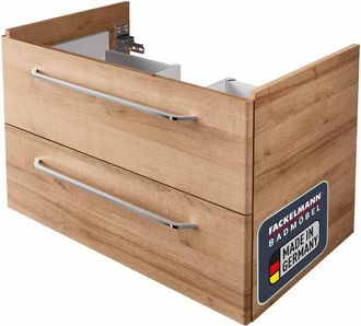 Fackelmann Waschtischunterschrank Milano/Badschrank mit Soft-Close/Ma&szlig;e (B x H x T): ca. 80 x 49,5 x 48 cm/Waschbeckenunterschrank mit 2 Schubladen/Korpus: Braun