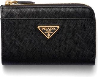 Prada porte-clés en cuir Saffiano - Noir