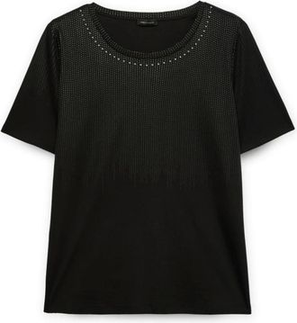 Fiorella Rubino Femme, Tops, Noir, Taille: 36 FR T-shirt en jersey de coton