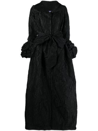 Baruni robe longue ceintur&eacute;e &agrave; manches fronc&eacute;es - Noir