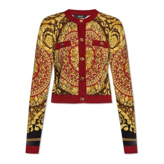 Versace Seidenstrickjacke - - Knitwear - Damen - Mehrfarbig - S