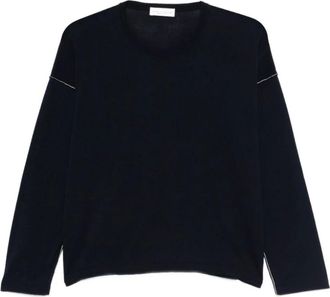 Roberto Collina Femme, Pulls, Bleu, Taille: 38 FR Maille ras du cou