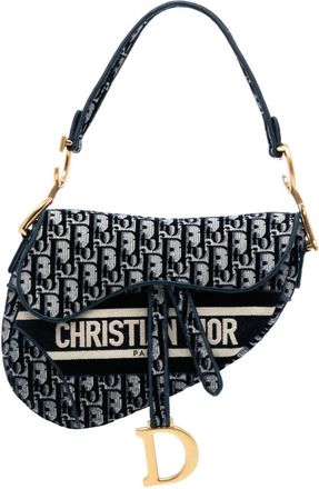 Dior Hobo Bags - Oblique Embroidered Velvet Saddle Bag - Gr. unisize - in Blau - f&uuml;r Damen
