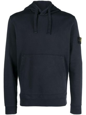 Stone Island Hoodie mit Kompass-Patch - Blau