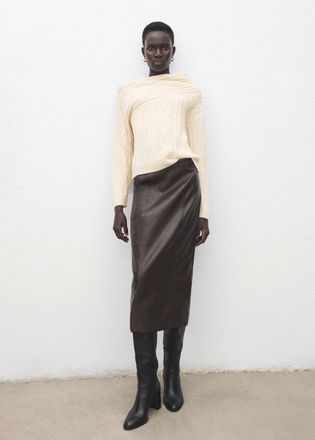 Mango Pull-over laine m&eacute;lang&eacute;e torsades &eacute;cru - Femme - XS - MANGO