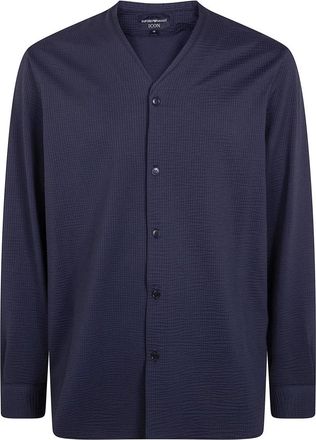 Emporio Armani Homme, Chemises, Bleu, Taille: L Icon Technical Seersucker Shirt