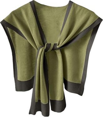 Generic Poncho Femme Hiver Chaud Chale Femme Hiver Chaud Cape Femme Effet enveloppant Ch&acirc;le Tricot&eacute; L&eacute;ger Doux Polyvalent Quatre Saisons Ext&eacute;rieur D&eacute;contract&eacute;