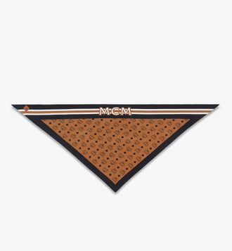 MCM Dreieckiges Seidenhalstuch mit Monogramm-Print