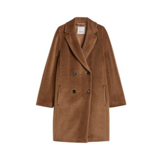 Max Mara Femme, Manteaux, Brun, Taille: 38 FR Manteau en mélange laine alpaga doux