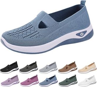 Generic Chaussures orthop&eacute;diques tiss&eacute;es respirantes &agrave; semelle souple pour femme - Chaussures de marche d&eacute;contract&eacute;es &agrave; enfiler - Soutien de la vo&ucirc;te plantair