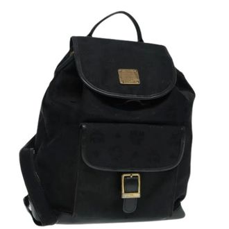 MCM unisex, Pre-owned, Noir, Taille: ONE Size Sac &agrave; dos en cuir Pre-owned