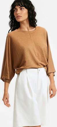 La Redoute Collections T-shirt En Lin Col Rond Manches Larges