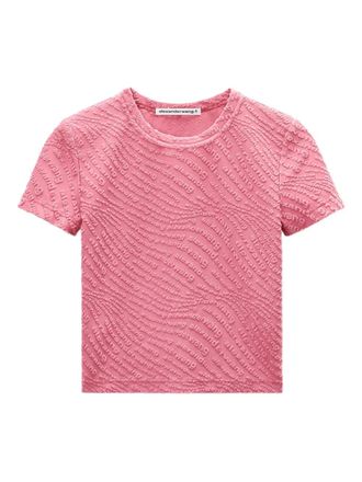 Alexander Wang t-shirt à logo embossé - Rose