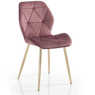 Oresteluchetta 4er-Set Samtst&uuml;hle Virginia Gold, Design f&uuml;r K&uuml;che und Wohnzimmer - Pink