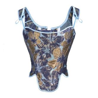 Generic Corset Femme Bustier, Corset R&eacute;tro Polyvalent &Agrave; Bretelles Crois&eacute;es Dans Le Dos, Style Cour De France, Avec Soutien-Gorge &Agrave; Baleines