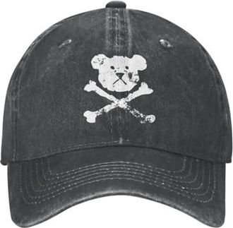 Generic Casquette de Baseball Homme/Femme Style Pirate Ours en Peluche Effet Vieilli d&eacute;lav&eacute;e r&eacute;tro id&eacute;ale pour Le Sport et Les activit&eacute;s Plein air