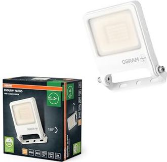 Osram ENDURA FLOOD PC 20W LED-Fluter, 3000K warmweiß, 1800 Lumen, IP65 Flutlicht in Weiß, recyceltes Aluminium, Schwenkbügel 180°, Weiß