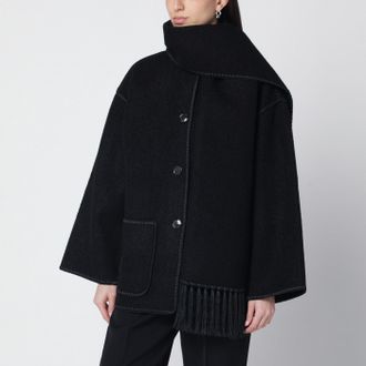 Toteme Schwarze Jacke mit Schal