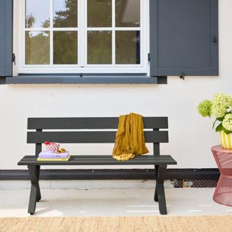 Sweeek Banc de jardin aluminium 2 places anthracite - Terralu