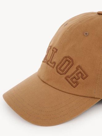 Chlo&eacute; CH26AHC04CTN Embroidered Logo Baseball Cap - Tan