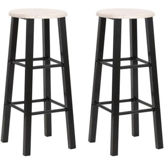 vidaXL Vidaxl - Tabourets de bar lot de 2 noir mdf