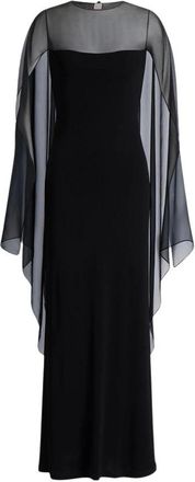 Alberta Ferretti Femme, Robes, Noir, Taille: 40 FR Longue robe avec manches en mousseline transparente