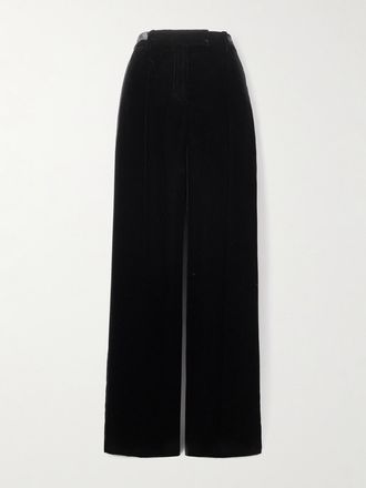 Alexander McQueen Pantalon Droit En Velours - Noir